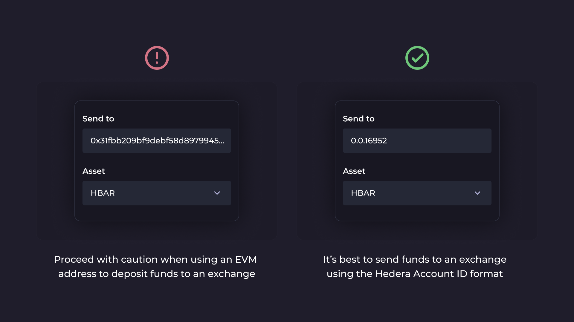 Using EVM addresses with HashPack